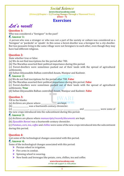 History Class 7 Extra Questions At Jeffrey Gavin Blog