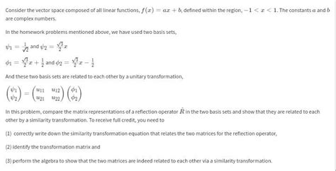 Solved Consider The Vector Space Composed Of All Linear Chegg Com