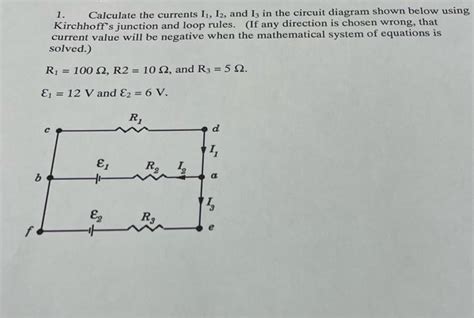 solved 1 calculate the currents i1 i2 and i3 in the