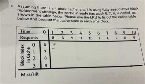 Solved Assuming There Is A Block Cache And It Is Using Chegg Com