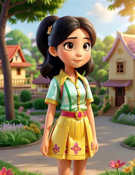 Premium Ai Image Cute Vietnamese Girl Is Prepared For A School