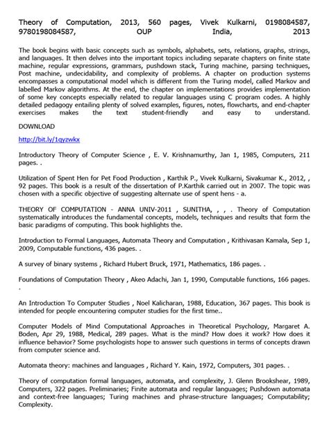 Theory Of Computation 2013 560 Pages Vivek Kulkarni Oup India 2013