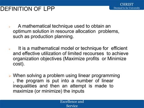 Linear Programming Optimization Techniques Single Objective Ppt