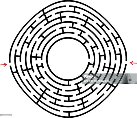 당신의 그림을위한 장소와 검은 둥근 미로 아이들을위한 흥미롭고 유용한 게임 흰색 배경에 격리 된 간단한 평면 벡터 그림입니다 0명에 대한 스톡 벡터 아트 및 기타 이미지
