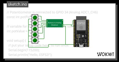 5 Analog Button Esp32 Wokwi Esp32 Stm32 Arduino Simulator