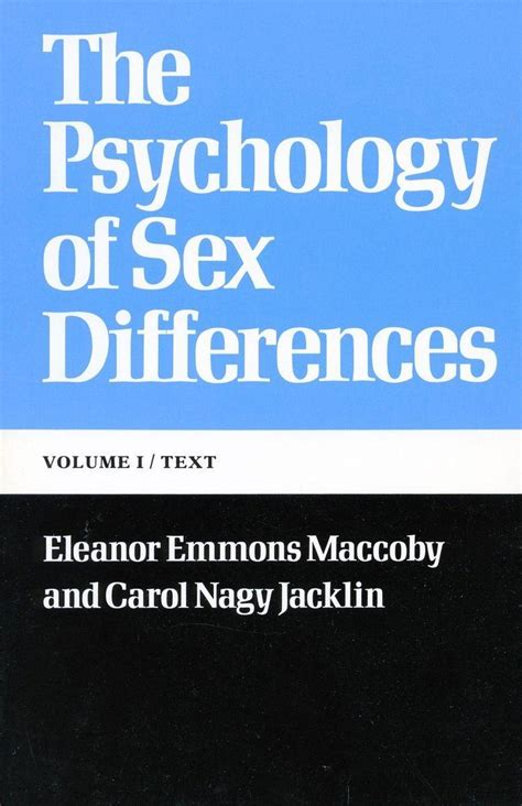 The Psychology Of Sex Differences Volume I Text