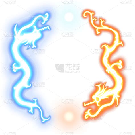 手绘 红蓝双色火焰光环装饰贴纸8