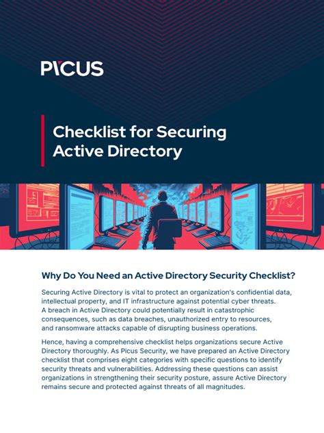 Checklistforsecuringactivedirectory Pdf Security Computer Security