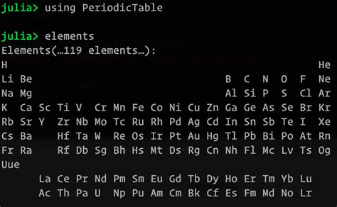 [ann] Periodictable Jl A Small Julia Library For Getting Periodic Table Elements And Their