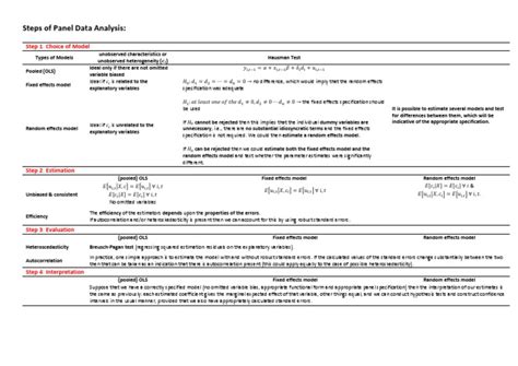 steps of panel data analysis pdf