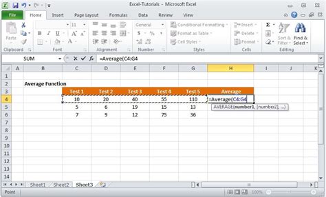 Use Sigma Button To Calculate Average In Excel W3schools