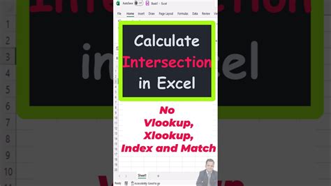 Calculate Intersection In Excel Excel Spreadsheetmagic Youtube