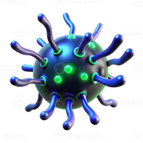 3d Render Of A Virus Particle Microscopic Infection Illustration Vivid Color Palette Glowing