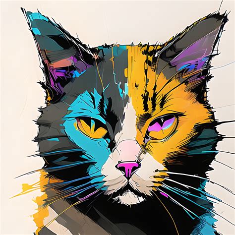 Cats 9 Illustrations For Design Or Characters Profile In Brush