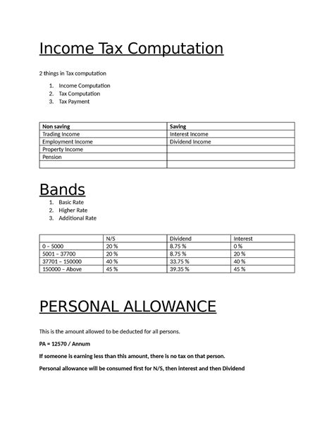 2 Income Tax Computation Income Tax Computation 2 Things In Tax Computation 1 Income