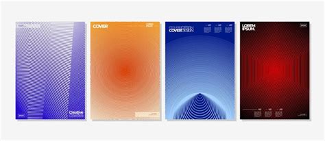 Premium Vector Set Of Minimalist Modern Dynamic Line Abstract Cover Design
