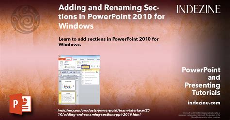 Adding And Renaming Sections In PowerPoint 2010 For Windows