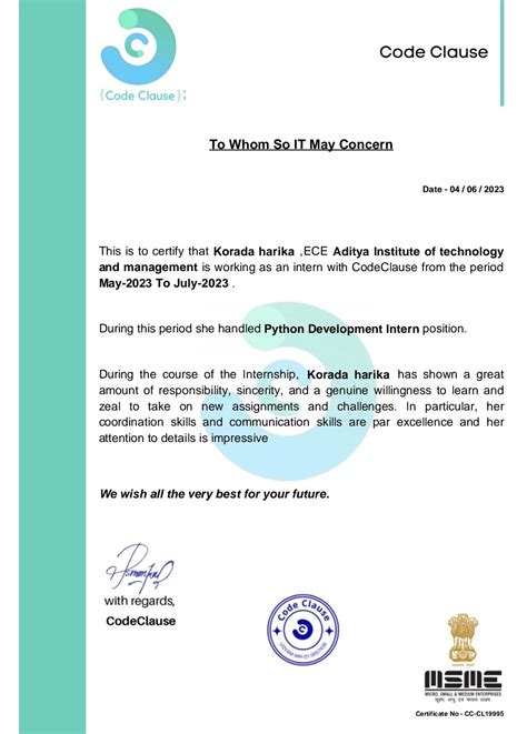 Korada Harika On Linkedin Codeclause Internship2023 Goals2023 Opportunity Pythondeveloper