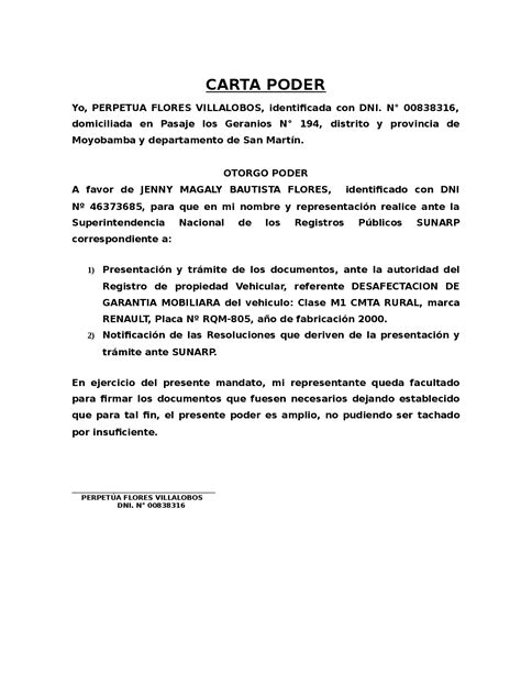 Carta Poder Ejemplos Como Redactarla Y Para Que Sirve Pdmrea Porn Sex