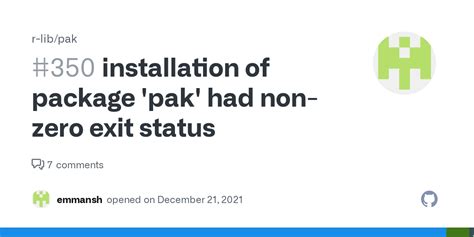 installation of package pak had non zero exit status · issue 350 · r