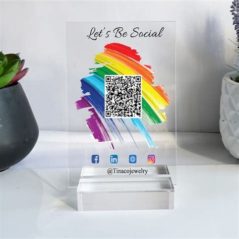 Acrylic Display With Qr Code Etsy