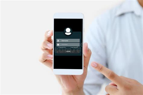 Businessman Use Smartphone To Login Username And Password Identity Or Sign Up Register Concepts