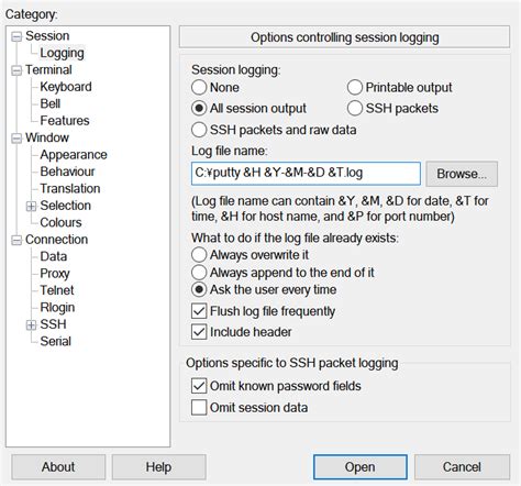 Tips For Saving Putty Logs Haifengs Blog