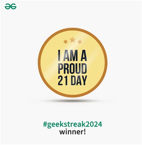 Geekstreak2024 Geeksforgeeks Codingchallenge Achievementunlocked