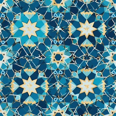 Premium Ai Image Colorful Mosaic Tile Pattern With A Design In Blue And Yellow Colors