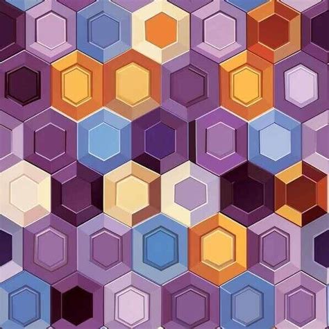 Download Colorful Hexagonal Abstract Design Patterns Online Creative
