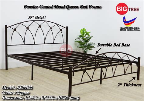 Big Tree Modern Design Metal Queen Bed Frame Powder Coated Metal