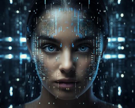 Premium Ai Image The Face Of A Woman With A Digital Interface