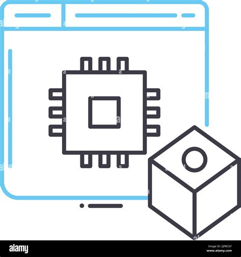Post Processor Line Icon Outline Symbol Vector Illustration Concept Sign Stock Vector Image