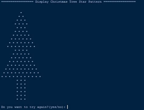 How To Display Christmas Tree Star Pattern In Python Sourcecodester