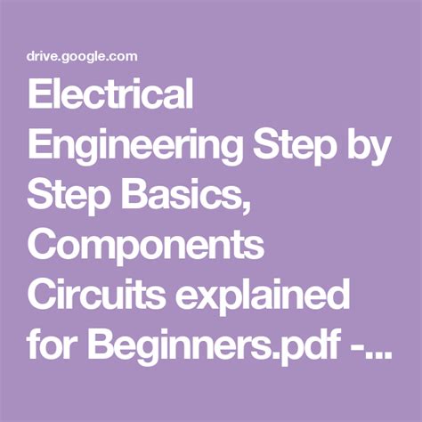 Electrical Engineering Step By Step Basics Components Circuits