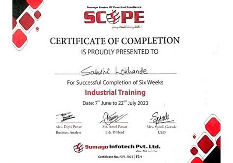 Sakshi Lokhande On Linkedin Internship Tech Learning Growth Sumagoinfotech