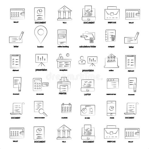 Modern Set Of 25 Lines And Symbols Such As Business Chart Cook Analytics Notebook Stock