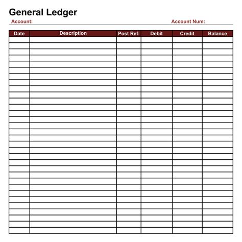 Printable General Ledger Sheet Balance Sheet Template Printable Lined Paper Printables