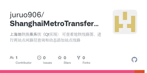 Github Juruo906shanghaimetrotransfersystem 上海地铁换乘系统（qt实现） 可查看地铁线路图，进行两站点间路径查询和动态添加站点线路