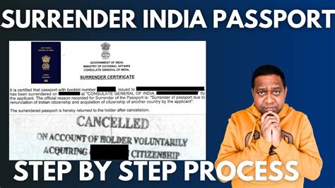 How To Surrender Your Indian Passport Step By Step Youtube