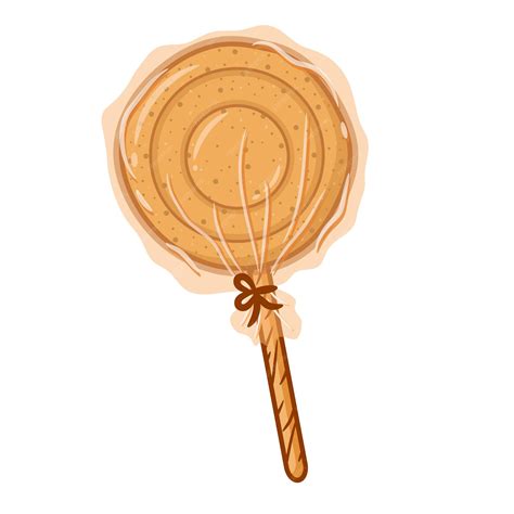 Premium Vector Korean Dalgona Candy Cute Circle Shape Drawing With Plastic Wrap And Stick