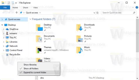 Make Navigation Pane Expand To Open Folder In Windows 10
