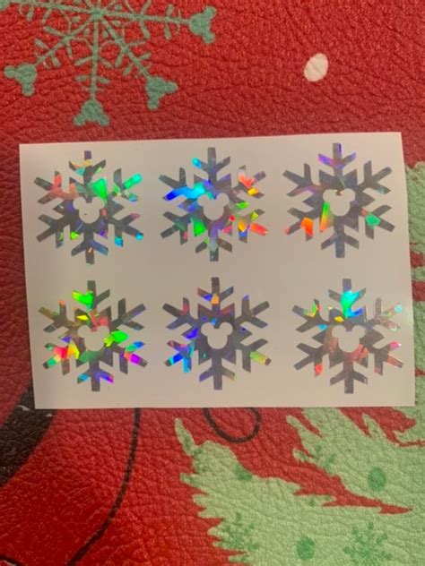 Mickey Snowflake Decals Etsy