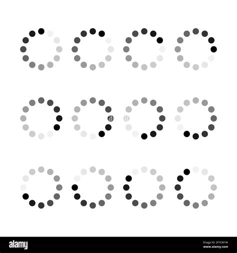 Loading Bar Progress Icon Step By Step Webside Set Symbol Round Loader Stock Vector Image And Art