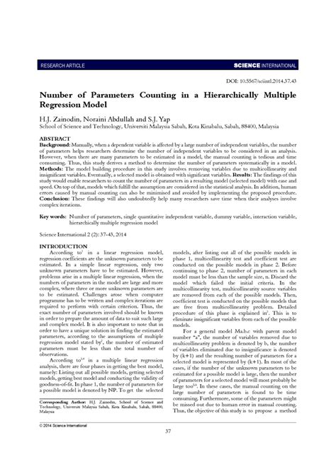 pdf number of parameters counting in a hierarchically multiple