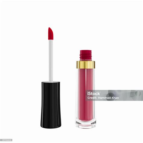 립 글로스 튜브 템플릿 립 크림 플라스틱 투명 병 흰색 배경에 고립 된 검은 색 캡 빈 포장 3d 그림 립스틱에 대한 스톡 사진 및 기타 이미지 Istock