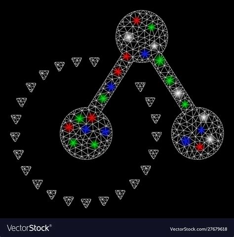 Bright Mesh Network Molecule Structure Analysis Vector Image