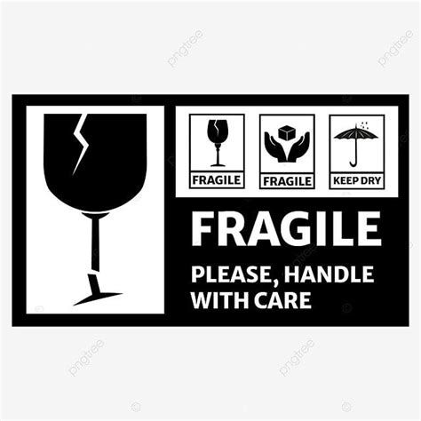 Handle With Care Vector Png Images Fragile Please Handle With Care Black And White Png