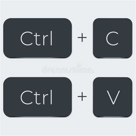 Ctrl C And Ctrl V Computer Keyboard Sketch Buttons Desktop Interface