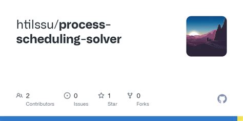 Github Htilssuprocess Scheduling Solver